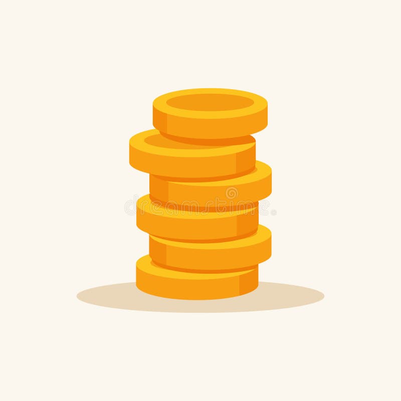 Stacking Gold Coin Icon Vector Template Stock Vector - Illustration of ...