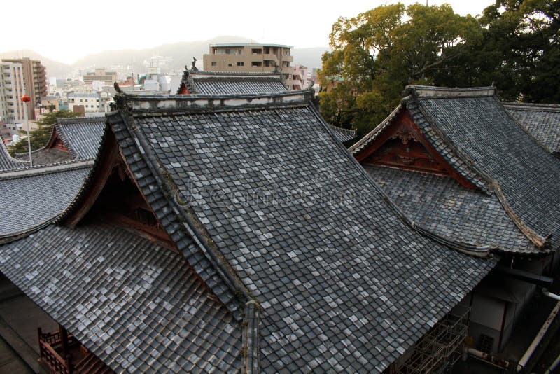 The Stacking Houses Around Sofukuji during Sunset Editorial Image ...