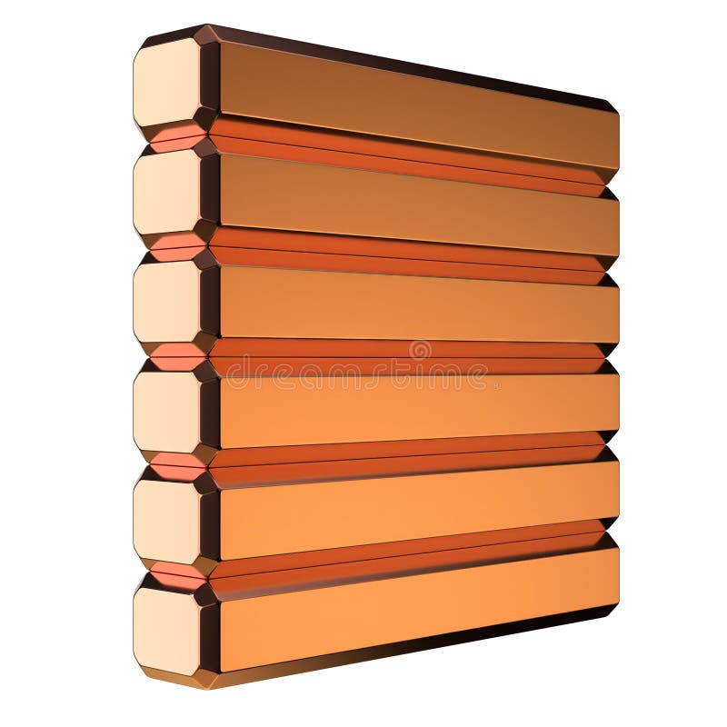 Stacking Ingot Copper Metal Object Geometry Structure Isolated Elegant ...