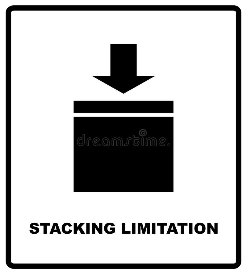 Stacking Limitation by Mass Vector Packaging Symbol on Vector Cardboard ...