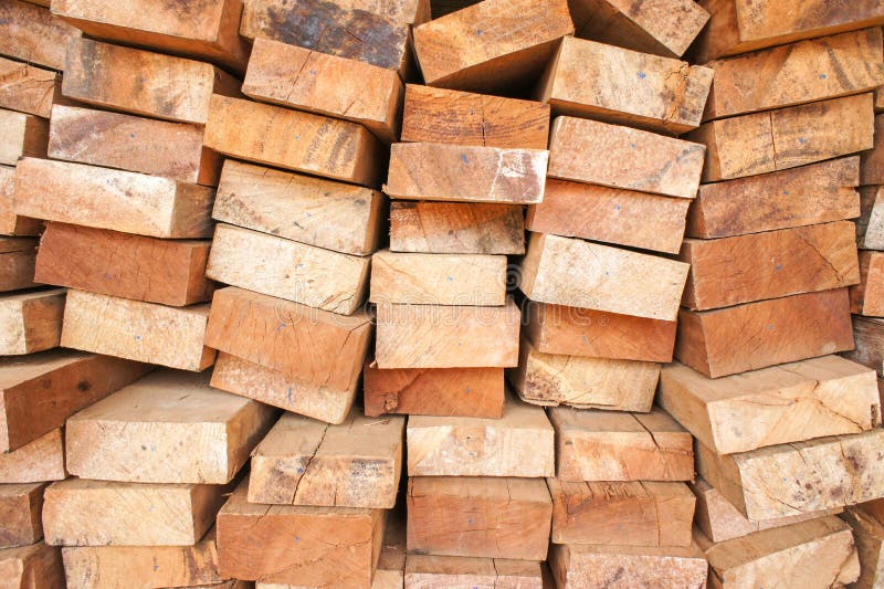 Stacking of Processed Wood Logs in Daytime Stock Image - Image of warm ...