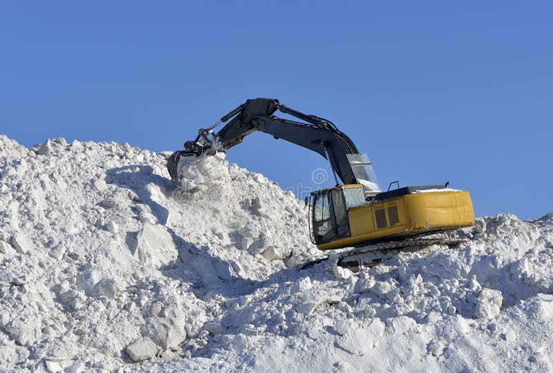 Stacking snow excavator stock photo. Image of work, excavate - 38178220