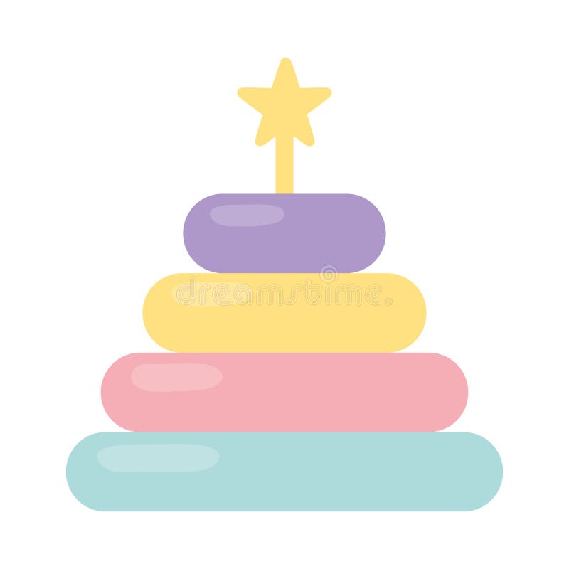 Stacking Tower Kids Toy Icon Design White Background Stock Vector ...