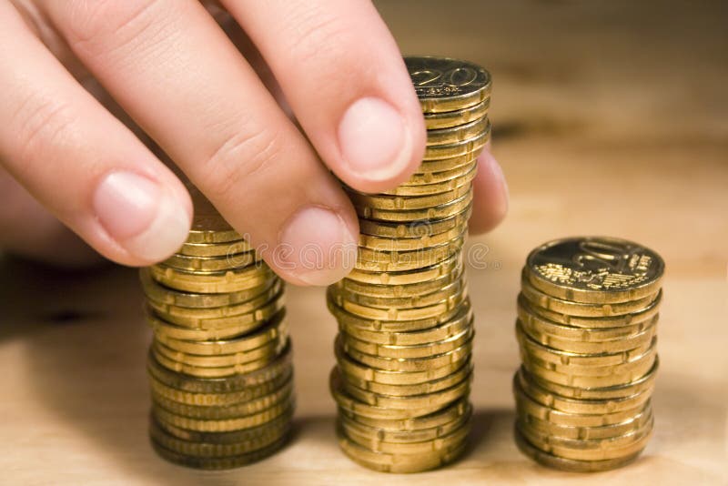 Stacking Up Coins #1 stock photo. Image of count, currency - 435704