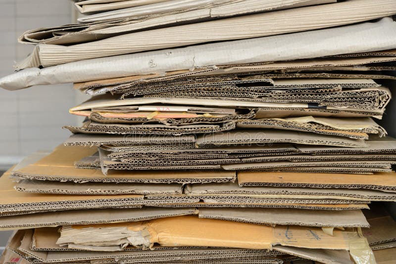 Stacking of Used Cardboard Box Stock Image - Image of recycle, empty ...