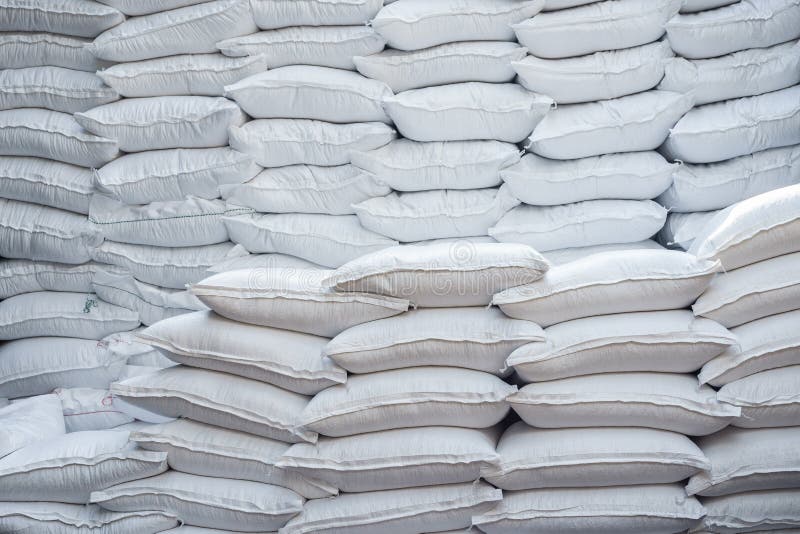 Stacking of wheat bags stock image. Image of maize, pattern - 186880599