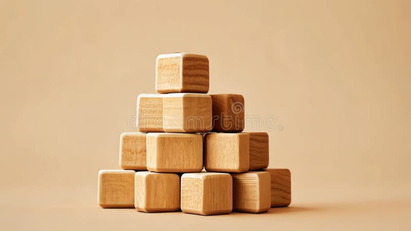 Stacking Wooden Blocks in a Pyramid Shape Encourages Creativity and ...