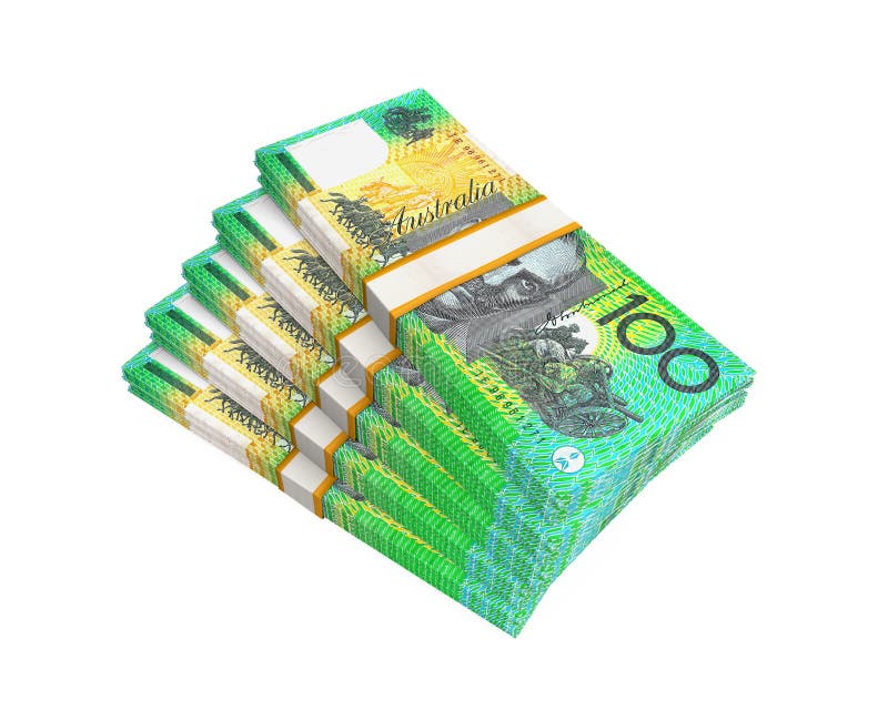 Stacks of 100 Australian Dollar Banknotes Stock Illustration ...