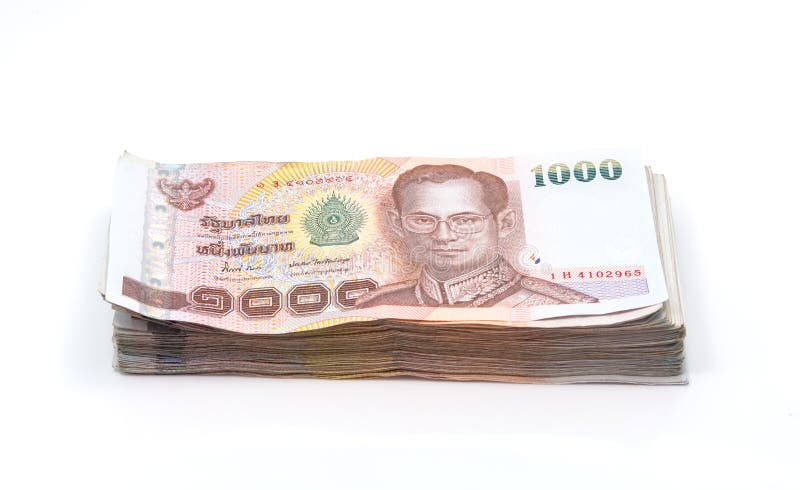 Stacks of 1000 baht bills stock image. Image of business - 34571179