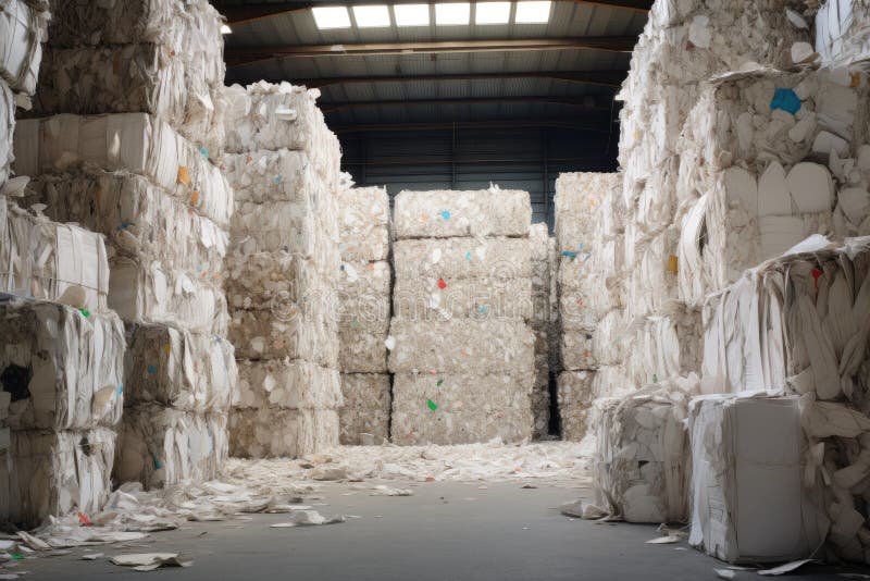 Stacks of Baled Waste Bales in a Recycling Plant, Industrial Recycling ...