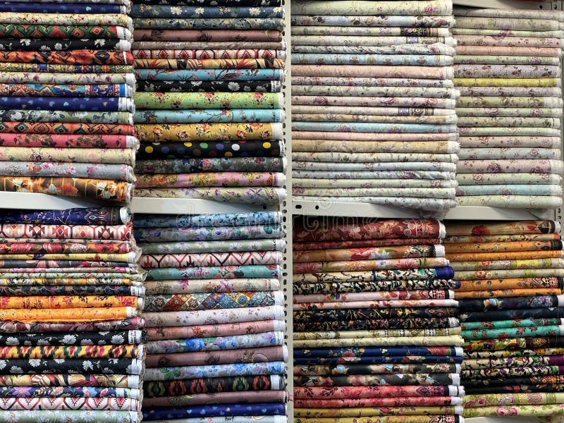 Stacks of Beautiful and Colorful Embroidered Cloth Stock Photo - Image ...