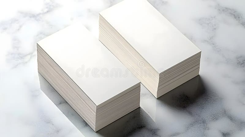 Stacks of Blank Business Cards on a Smooth Surface Stock Illustration ...
