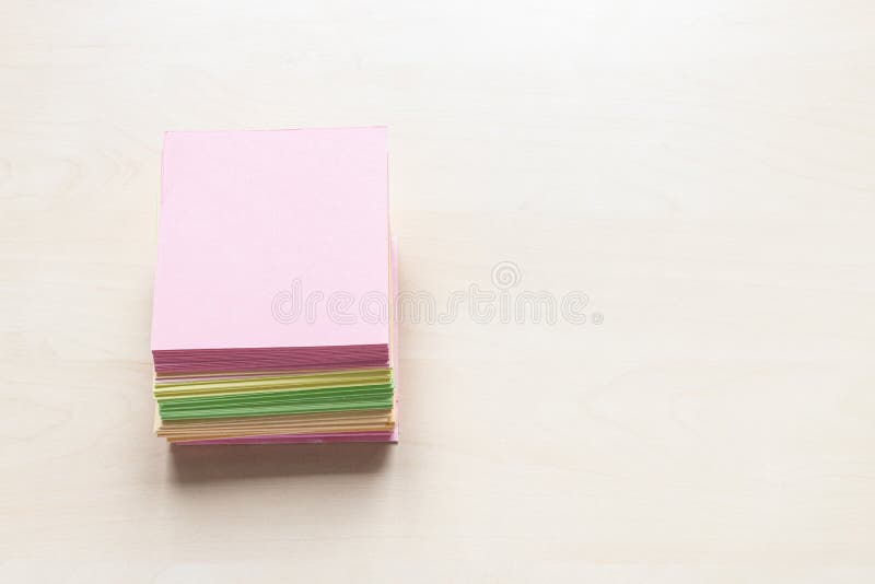 Stacks of Blank Colorful Sheets of Note Paper Stock Photo - Image of ...