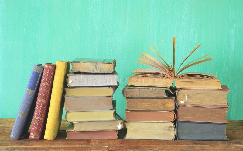 Stacks of books stock photo. Image of retro, design, information - 37998282