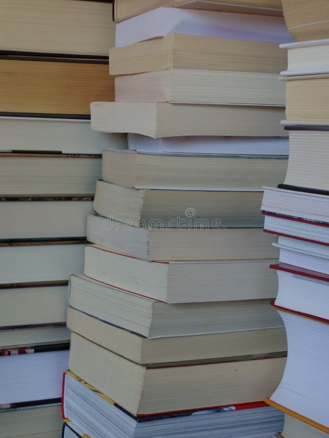 Stacks of Books, Close-up for Background, Vertical Stock Photo - Image ...