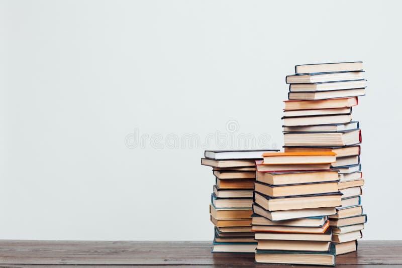 Stacks of Books for Education Knowledge in the School Library on a ...