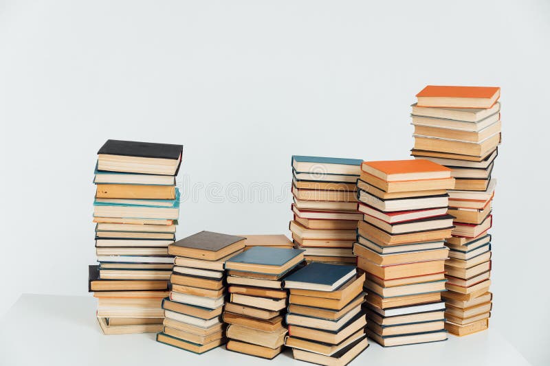 Stacks of Books for Reading and Education in the College Library on a ...