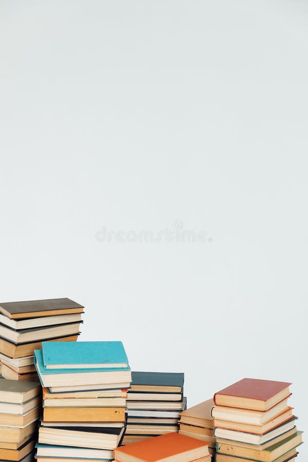 Stacks of Books for Reading and Education in the College Library on a ...
