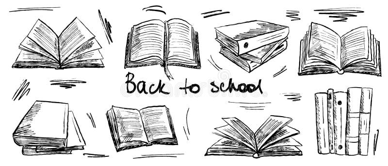 Stacks of Books, Reading Process, Opened Books with Pages. Go Back To ...