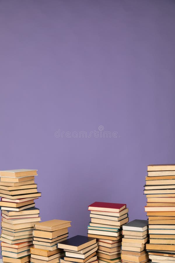 Stacks of Books Scientific Literature of Knowledge in the Library on a ...