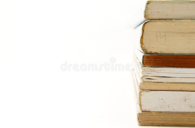 Stacks of Books on the Side with Empty Space Stock Image - Image of ...