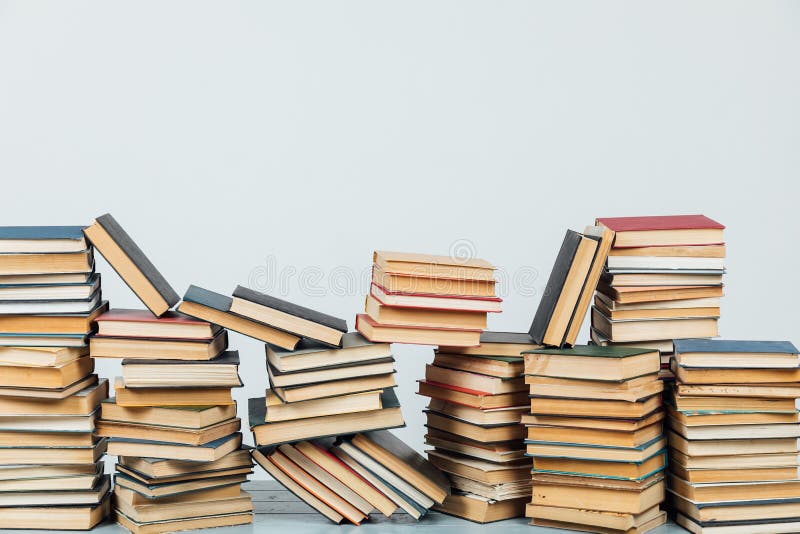 Scatter of Books on the Shelves Stock Photo - Image of cognition ...