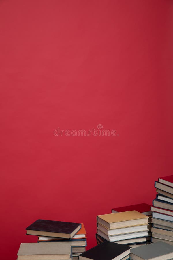 Stacks of Books To Study in the Red Library of the University Stock ...