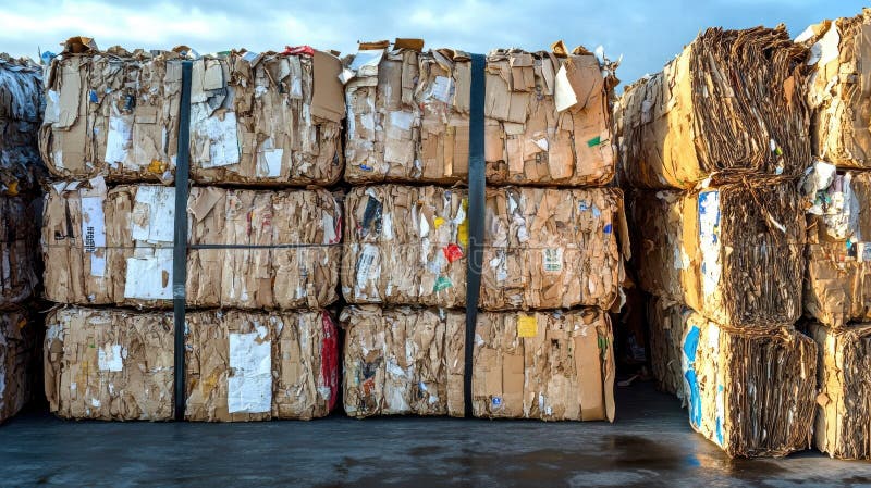 Recycling Center Processing Waste Cardboard for Ecological ...