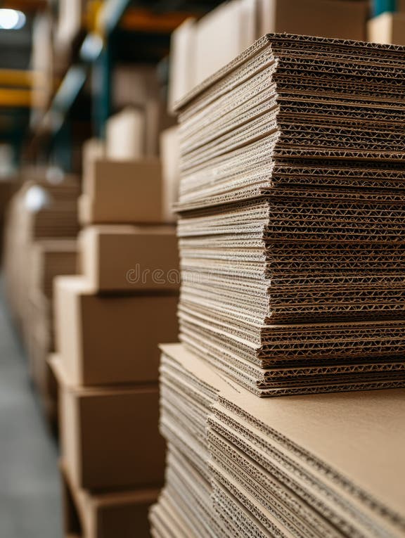 Stacks of Cardboard Boxes in a Warehouse Setting. Stock Image - Image ...