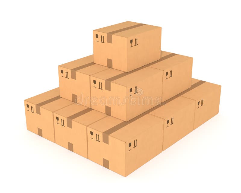 Stacks of cardboard boxes stock illustration. Illustration of office ...
