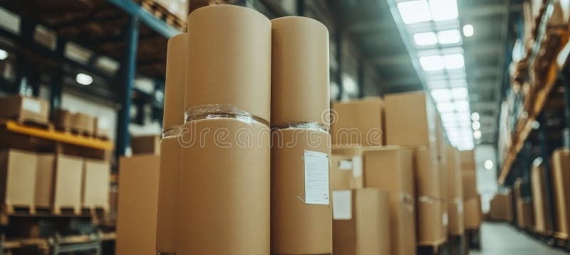 Stacks of Cardboard Tubes Organized and Ready for Shipping ...