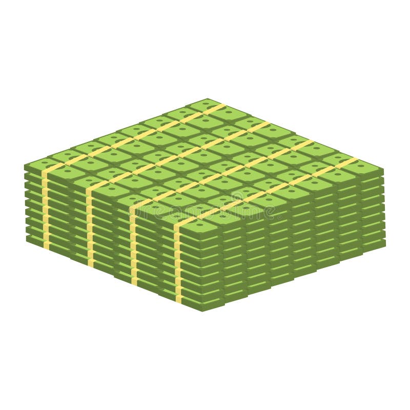 Stacks of Cash Vector on White Background. Stock Vector - Illustration ...