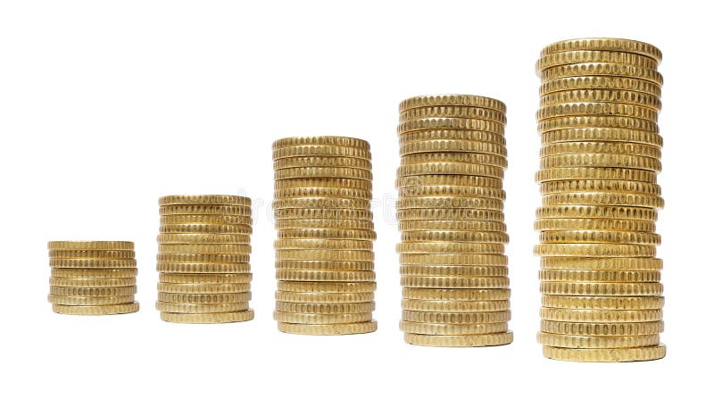 Stacks Chart Coins Isolated Stock Photo - Image of finance, banking ...