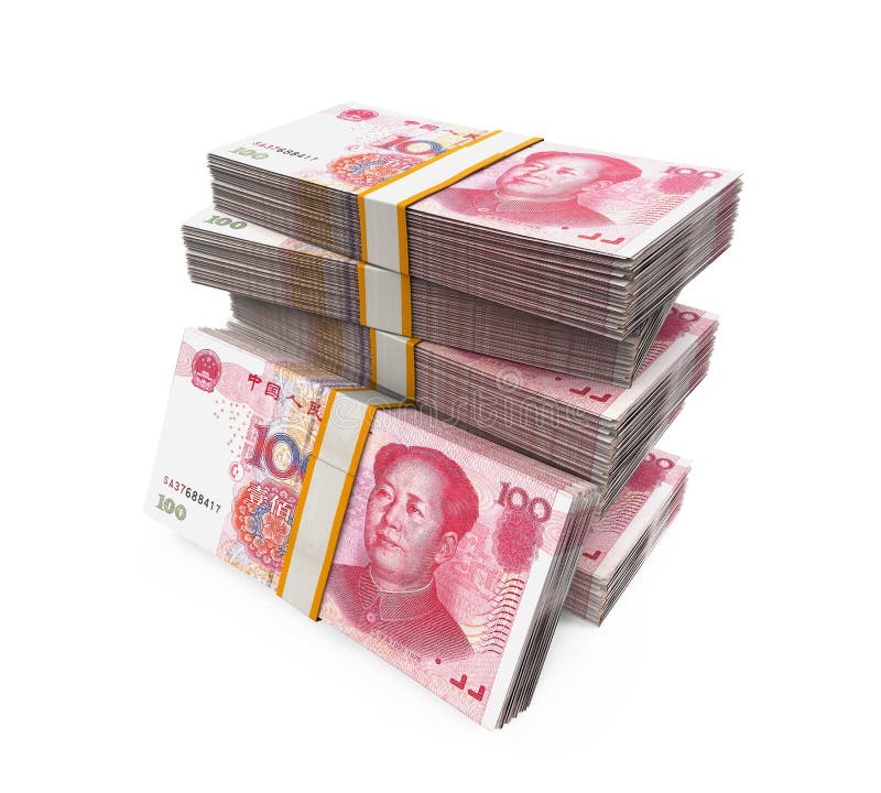 Stacks of Chinese Yuan Banknotes Stock Photo - Image of paper, greed ...