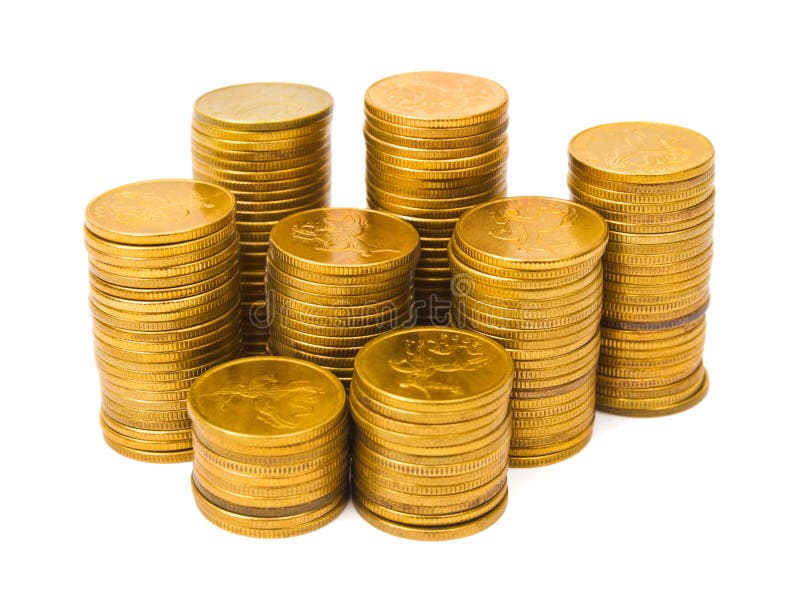 Money Stacks of Australian Coins Stock Image - Image of saving, save ...