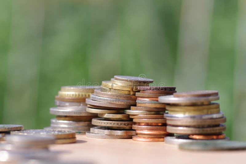 Stacks of coins stock image. Image of collectible, bokeh - 24031683