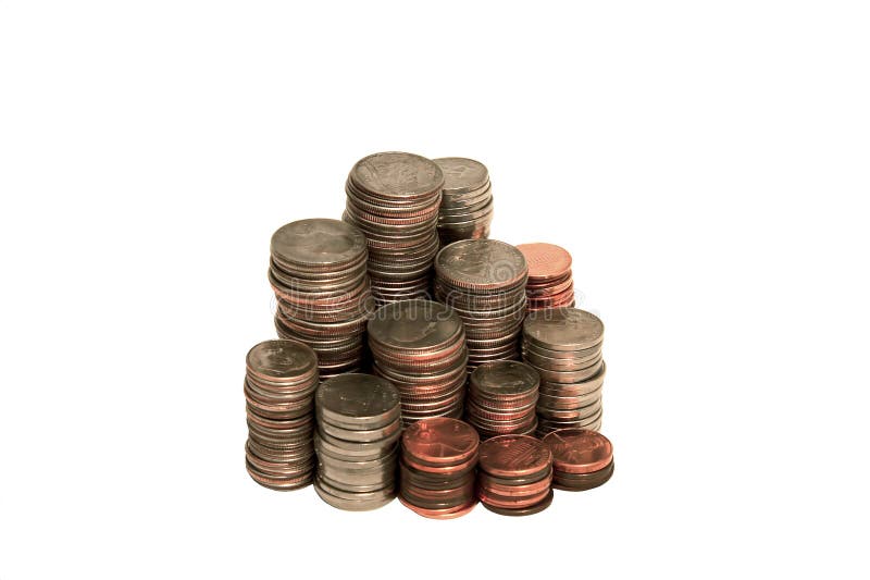 Stack of British Pennies stock image. Image of british - 42386533