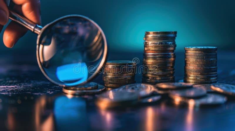 The Stacks of Coins.AI Generated Image Stock Image - Image of silver ...