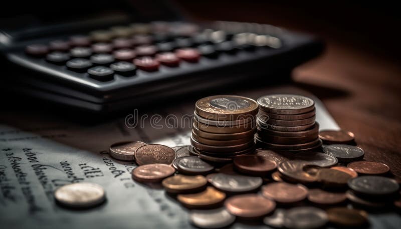 Stacks of Coins and Bills Show Financial Success and Abundance ...