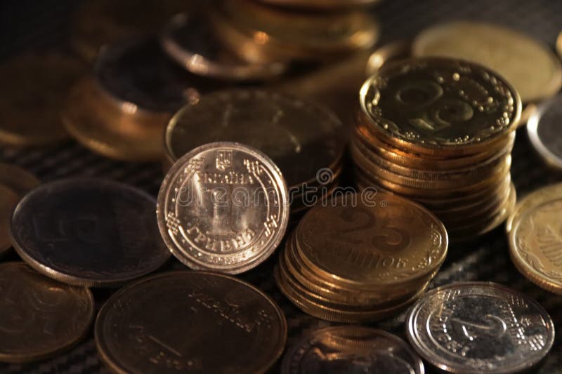 Stacks of Coins and Chaotically Scattered Coins Stock Image - Image of ...