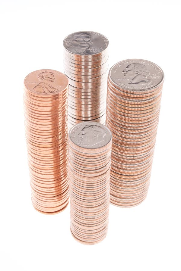 Stacks of Dimes on a Black Background Stock Image - Image of wealth ...