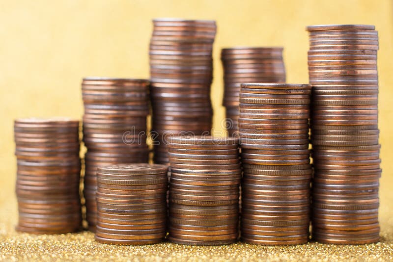 Stacks of coins stock image. Image of cash, growth, change - 90415485