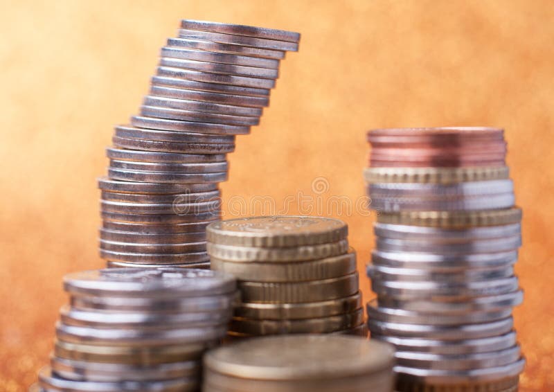 Stacks of coins stock image. Image of monetary, pile - 93811321