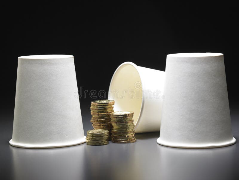 Stacks of Coins and Paper Cup Stock Photo - Image of shiny, income ...