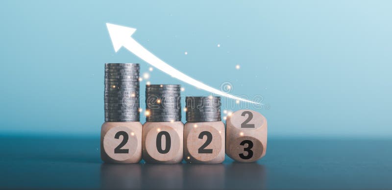 Stacks of Coins are Placed on Wooden Blocks,show the Growth of Savings ...
