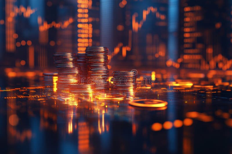 Stacks of Digital Servers with Glowing Lights Stock Image - Image of ...