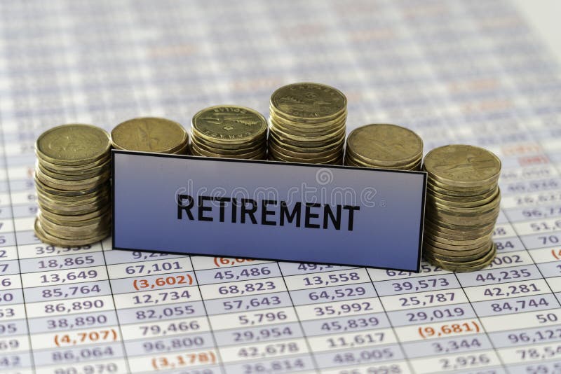 Stacks of Coins on Spreadsheet Showing Growth in Retirement Savings ...