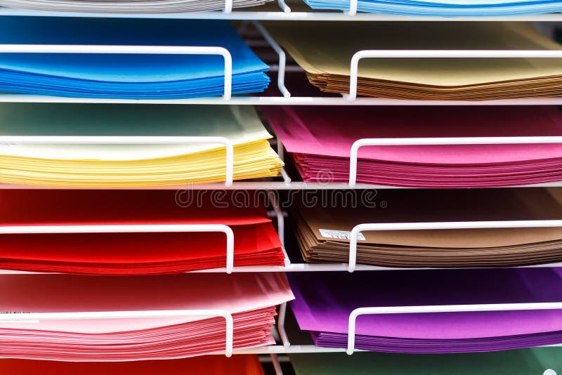 Stacks of Colored Cardboard for Drawing Stock Photo - Image of rainbow ...