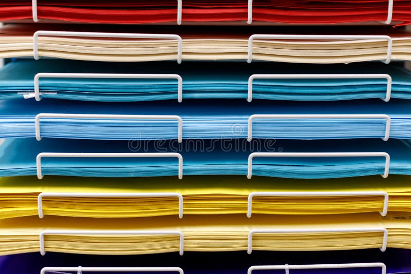 Stacks of Colored Drawing Paper in the Store Stock Image - Image of ...