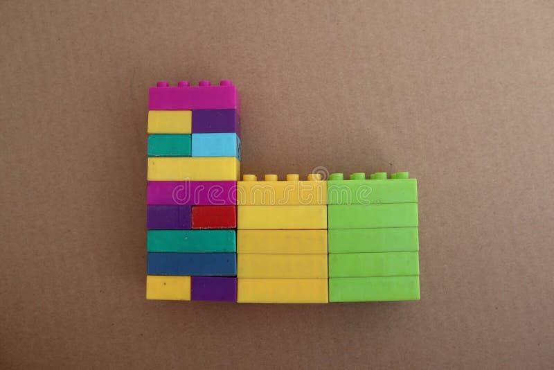 Stacks of Colored Legos and One Color Legos Stock Photo - Image of ...